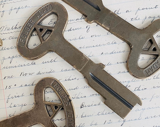 Vintage Brass Jail Key Uncut - One Key - Folger Adam Jail Key - Large ...