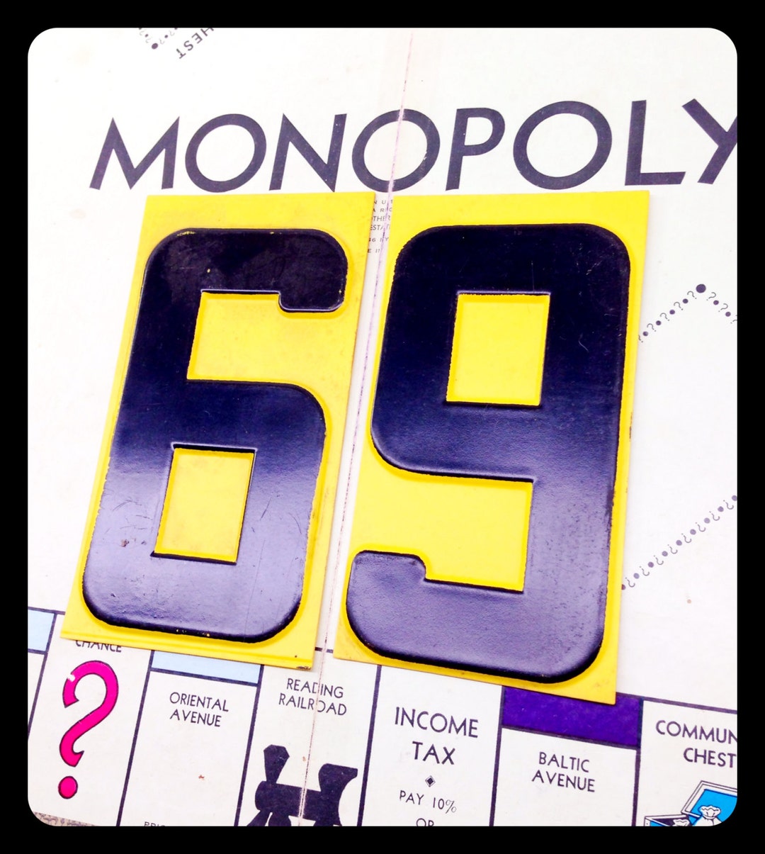Vintage Yellow Plastic Number 6 or 9 – Black Number - Gas Station ...