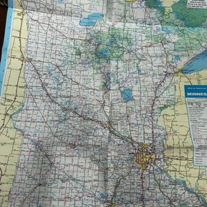 Vintage Paper Map - 1980's Map - Your Choice - MN IA or MI - Etsy