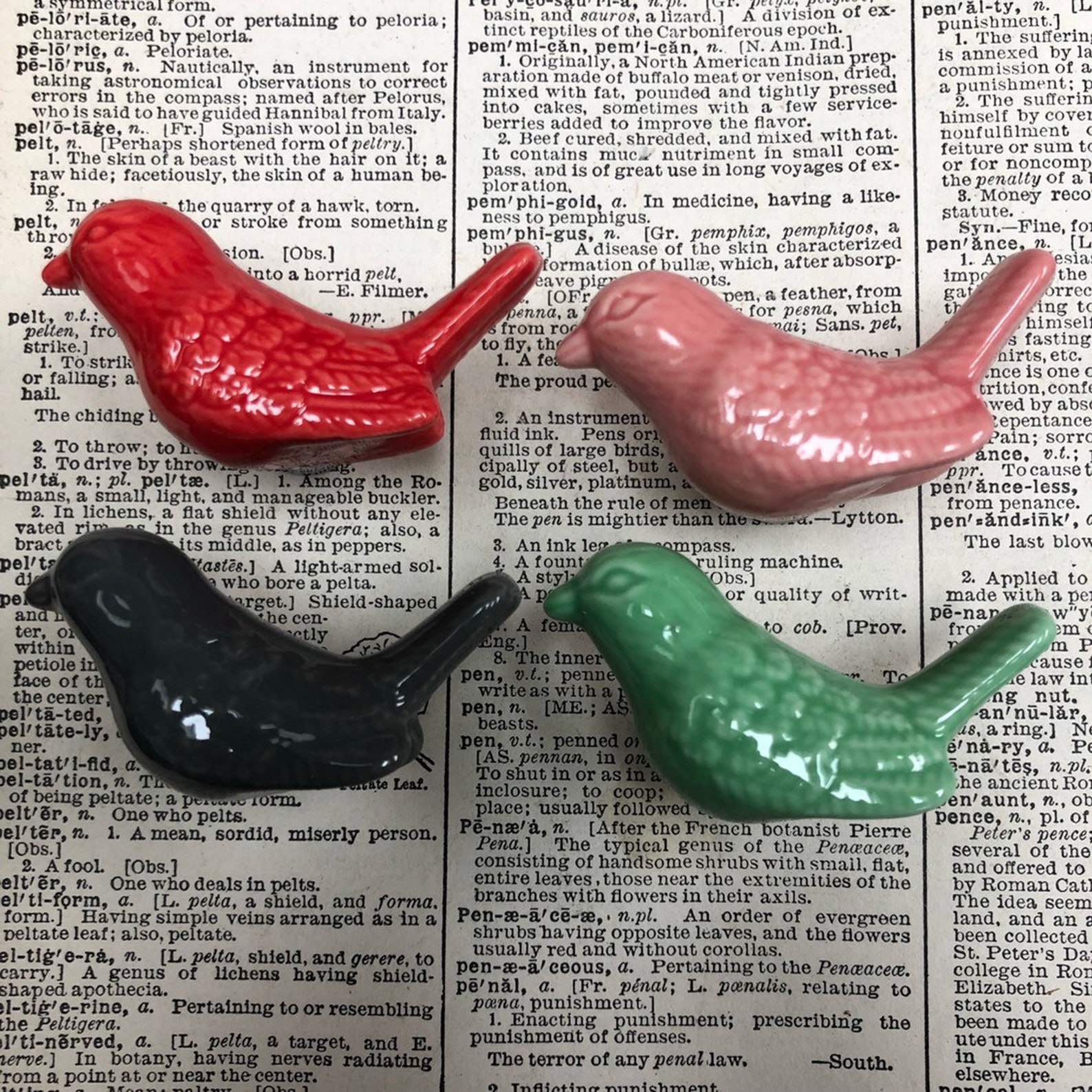 Ceramic Bird Cabinet Knobs Colored Bird Cabinet Hardware - Etsy