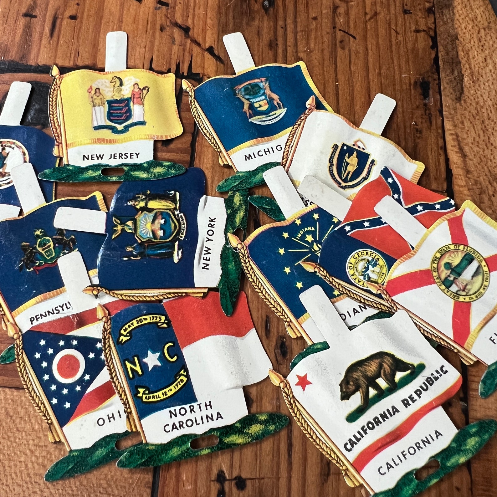 Vintage Metal State Flag Medallions State Charms Metal - Etsy