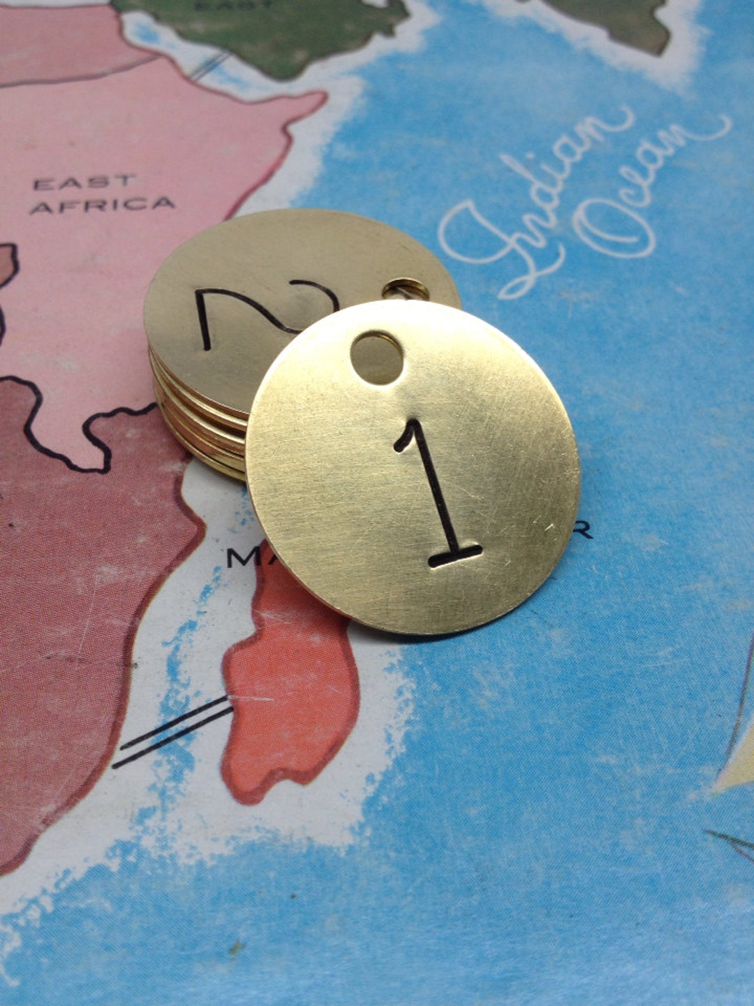 Custom Hand Punched Hotel Room Key Tags - Key Fob - Valet Tag - Coat ...