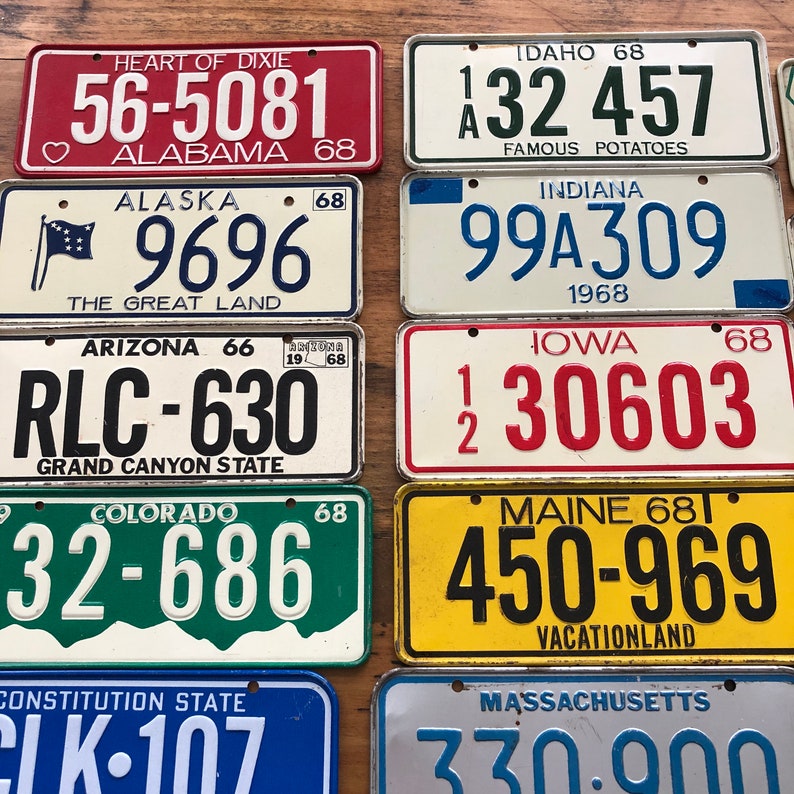 Vintage 1968 Bike License Plates Choose Your State Bike | Etsy