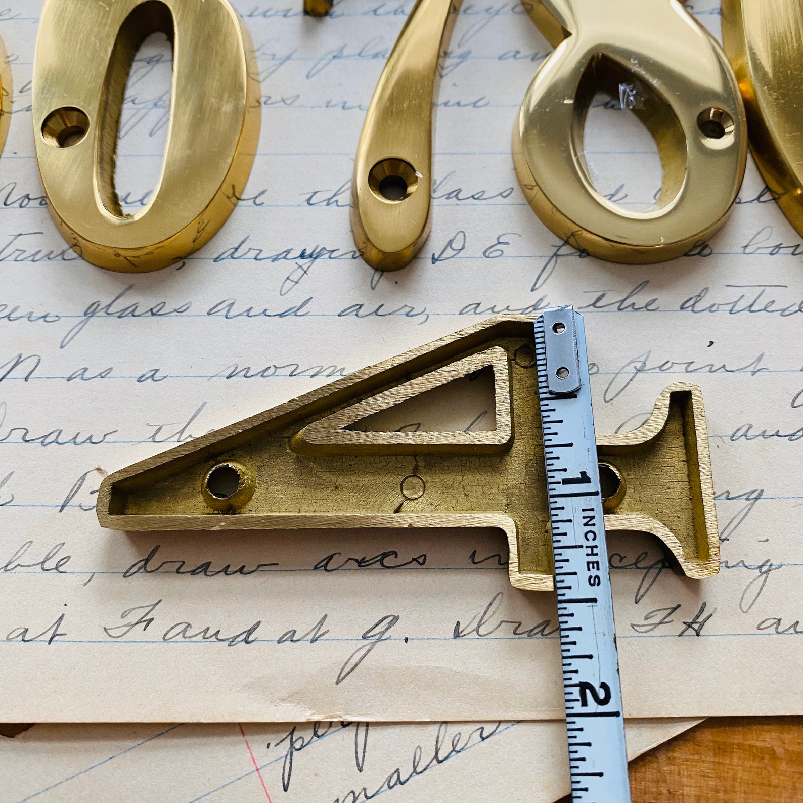 Vintage 3" House Numbers - Your Choice Brass House Number - Salvaged ...