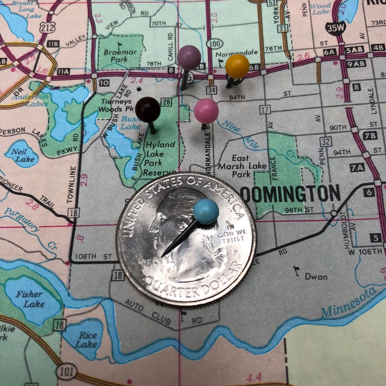 Box of Antique Numbered Map Pins Graffco vintage tacks | Etsy