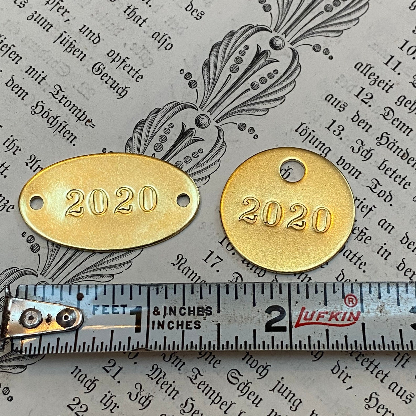 Custom Year or Date Tags Hand Punched Brass and Metal Tag or | Etsy