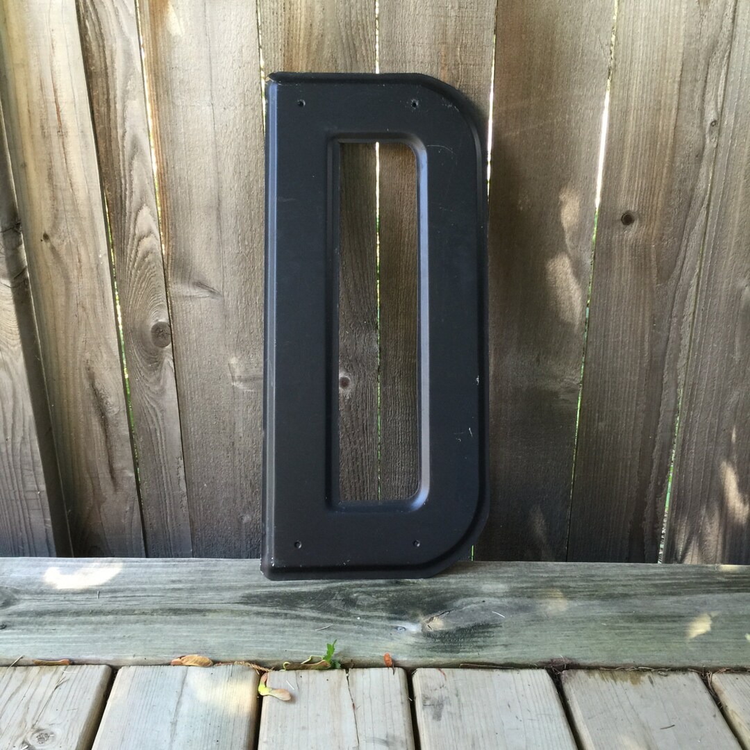 24" Vintage Industrial Metal Marquee Letter D - Black Metal - NOS Steel ...