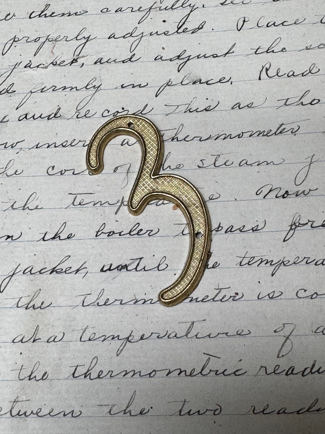 Vintage House Numbers - Brass House Number 3 Three - Salvaged Address ...