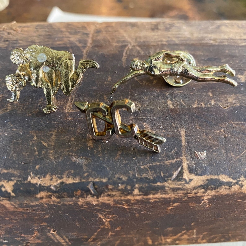 Vintage Varsity Sport Pin Gold Metal Letterman Pin | Etsy