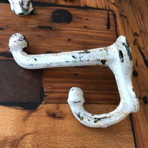 Chippy Light White Paint Acorn Coat Hooks, Authentic Vintage Coat ...
