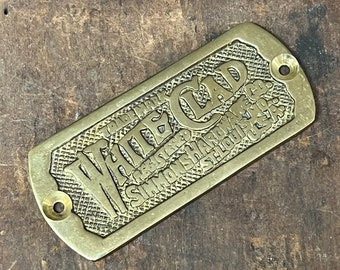 Ice Box Nameplate White Clad Ice Box Name Plate Cast Antiqued Brass ...