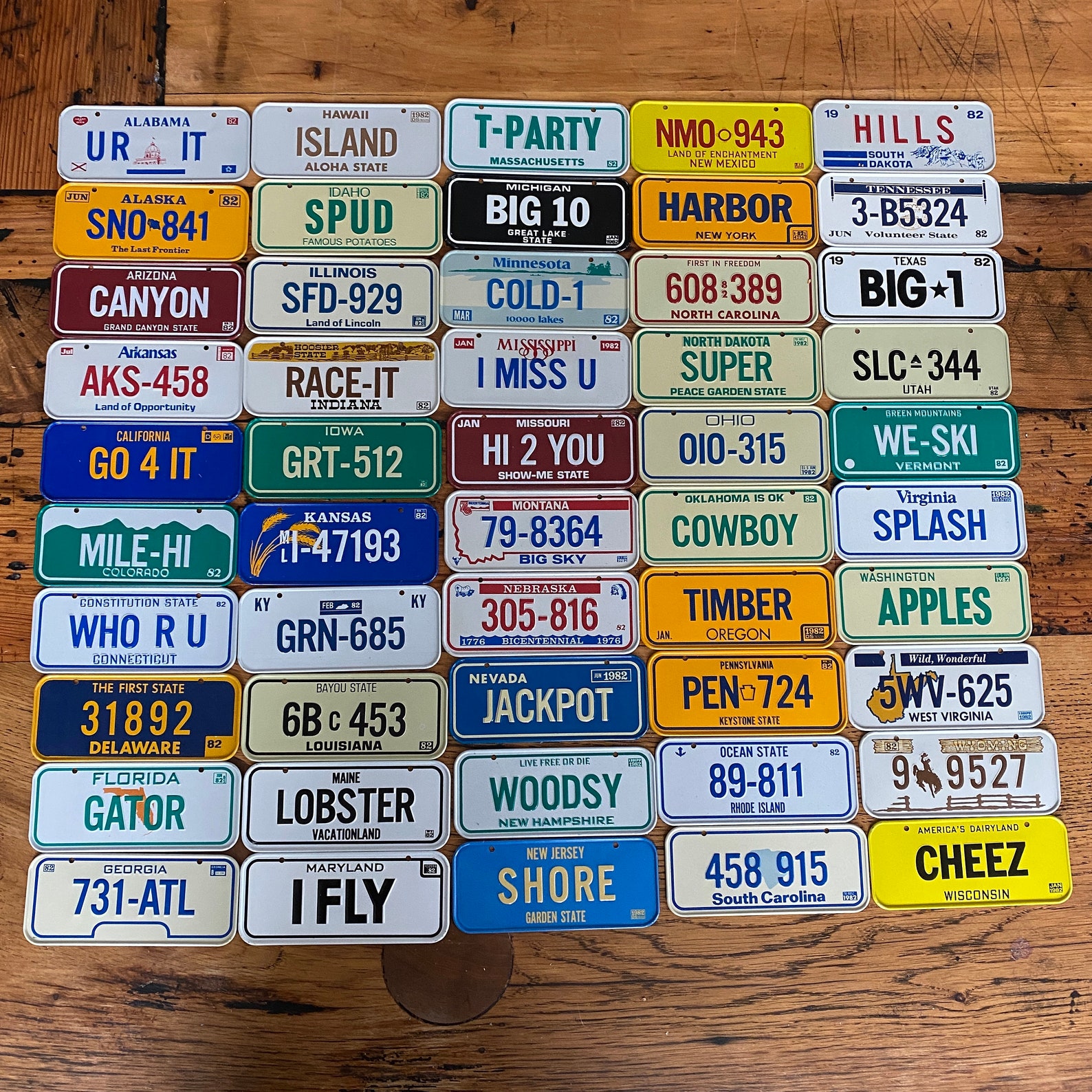 Vintage 1982 Bike License Plates - Choose Your State - Bike Plate ...