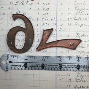 Copper Industrial Metal Numbers 2.5" - Small Vintage Metal Numbers ...