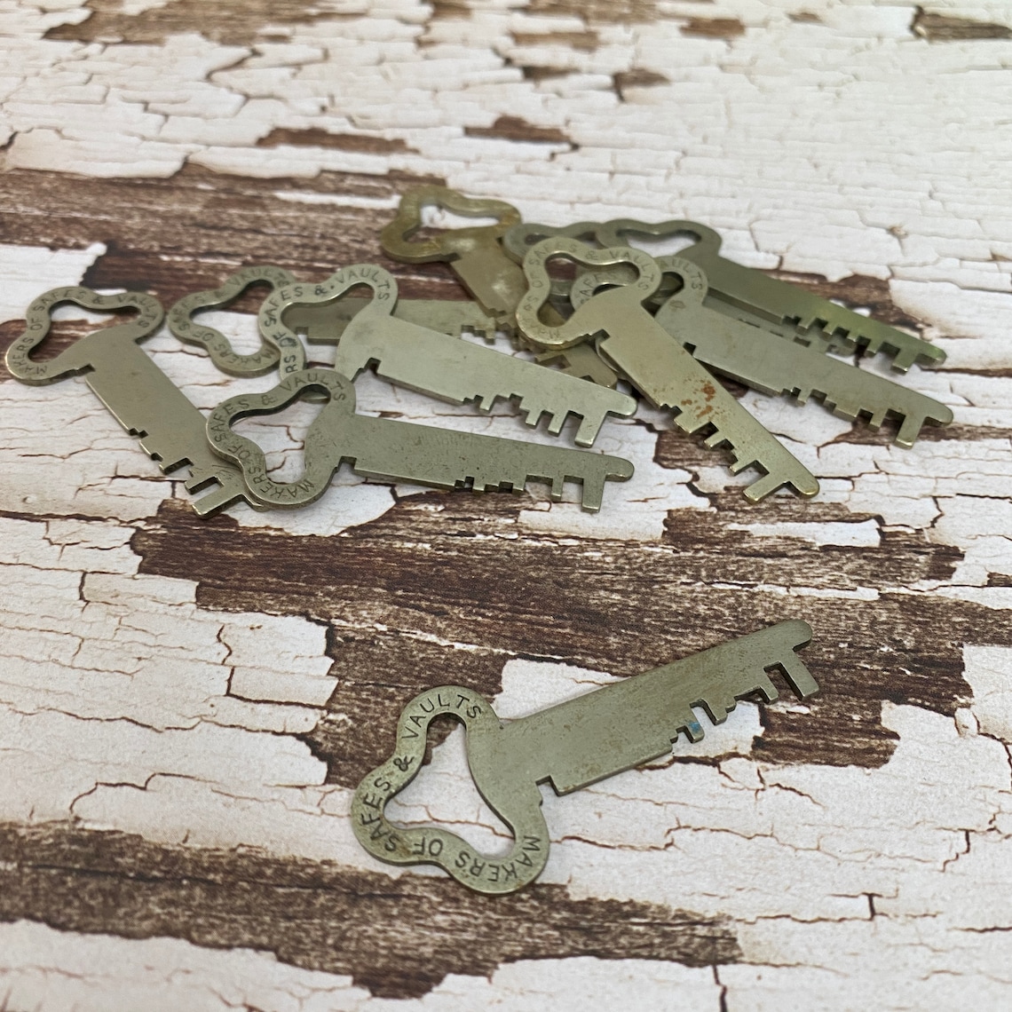 Flat Skeleton Key Set of 3 Safe Deposit Box Bank Vault Star - Etsy