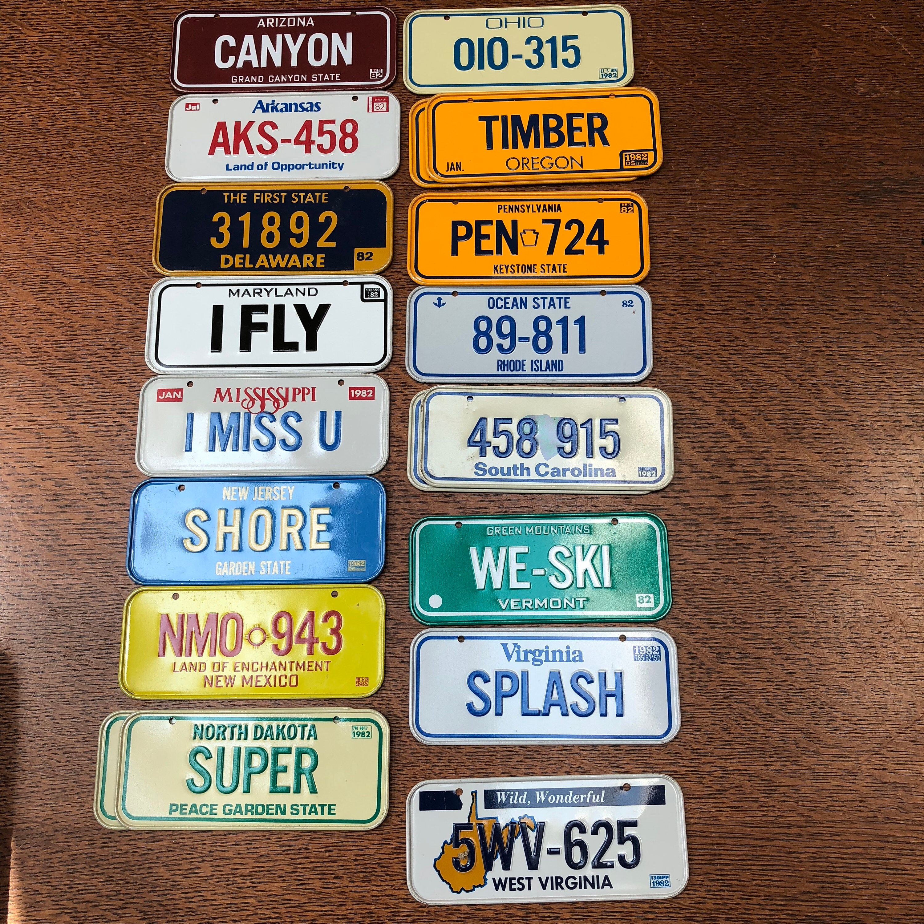 Vintage 1982 Bike License Plates Choose your state Bike | Etsy
