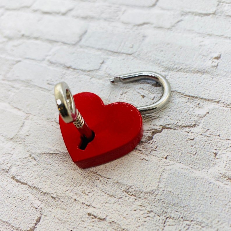 Candado de corazón rojo estilo vintage AMOR pequeño joyero | Etsy