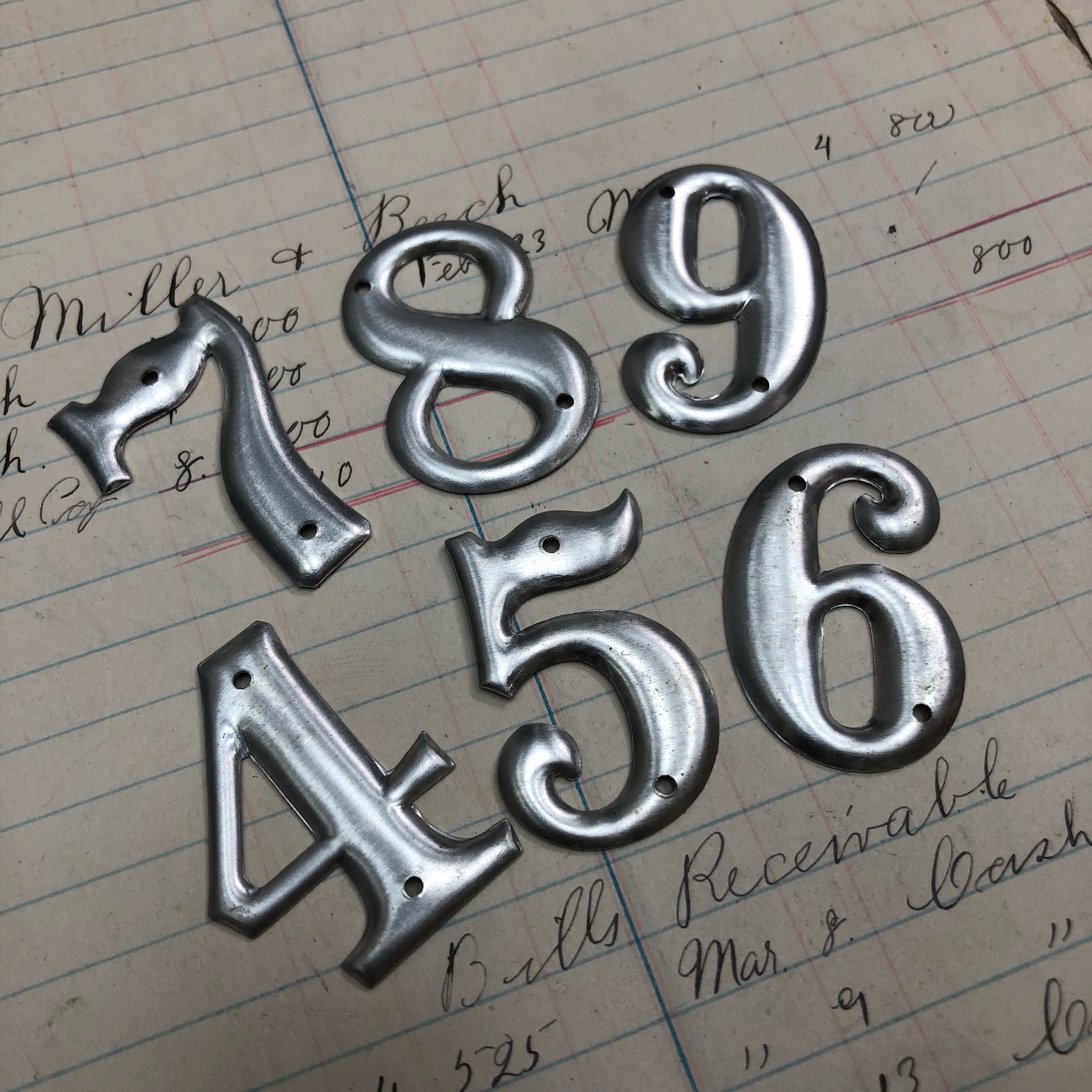 Vintage Address Numbers - 1.5" Small Metal Number - Sign Number ...