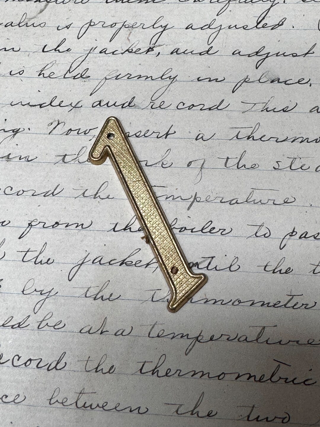 Vintage House Numbers - Brass House Number 1 One - Salvaged Address ...