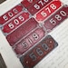 Vintage Fire Box Numbers Red Tags Metal Tag - Favorite Numbers ...