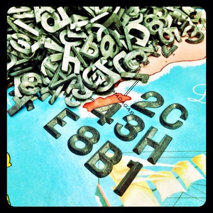 Small UNIQUE Vintage LEAD Letters and Numbers - Lot of 5 - Assortment ...