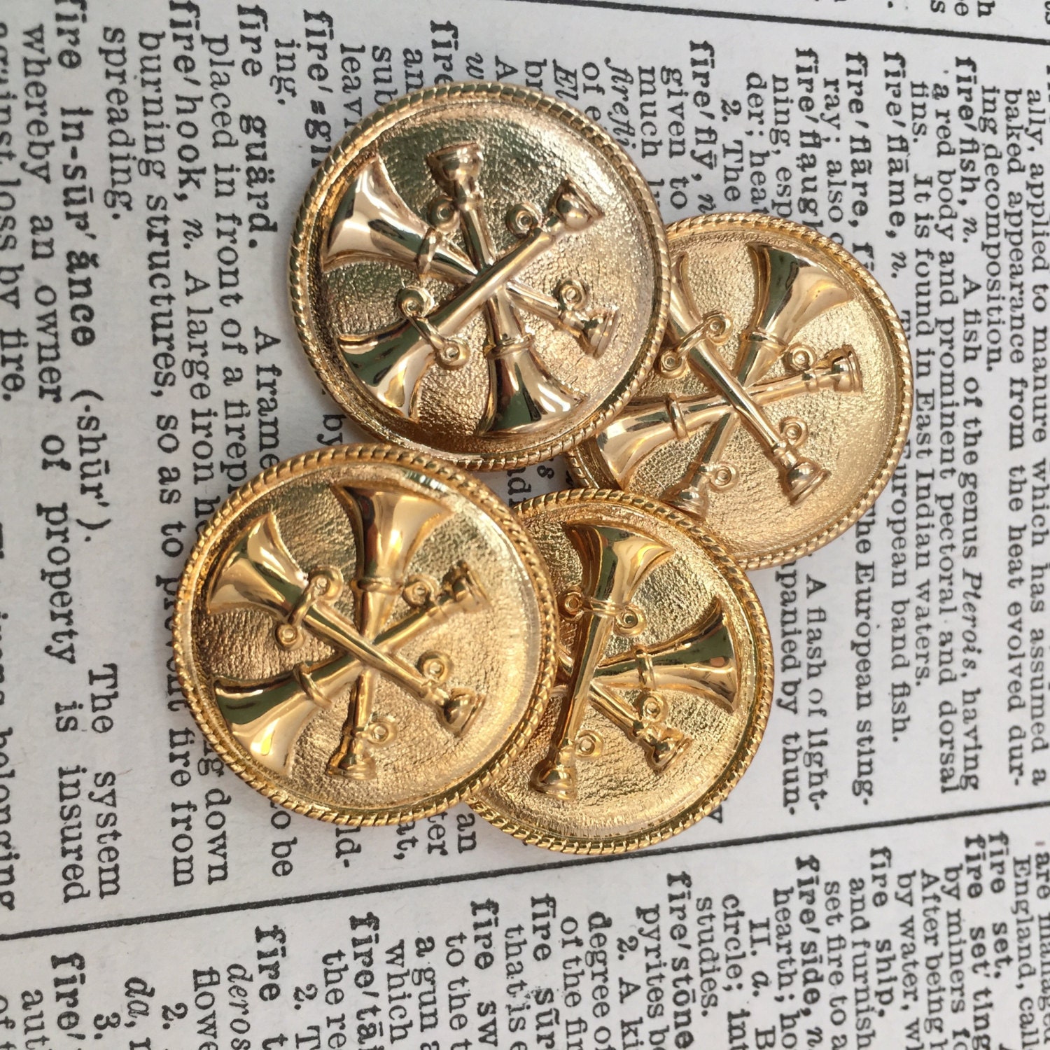 Vintage Fire Department Brass Rank Pin - Uniform collar Pin - Three ...