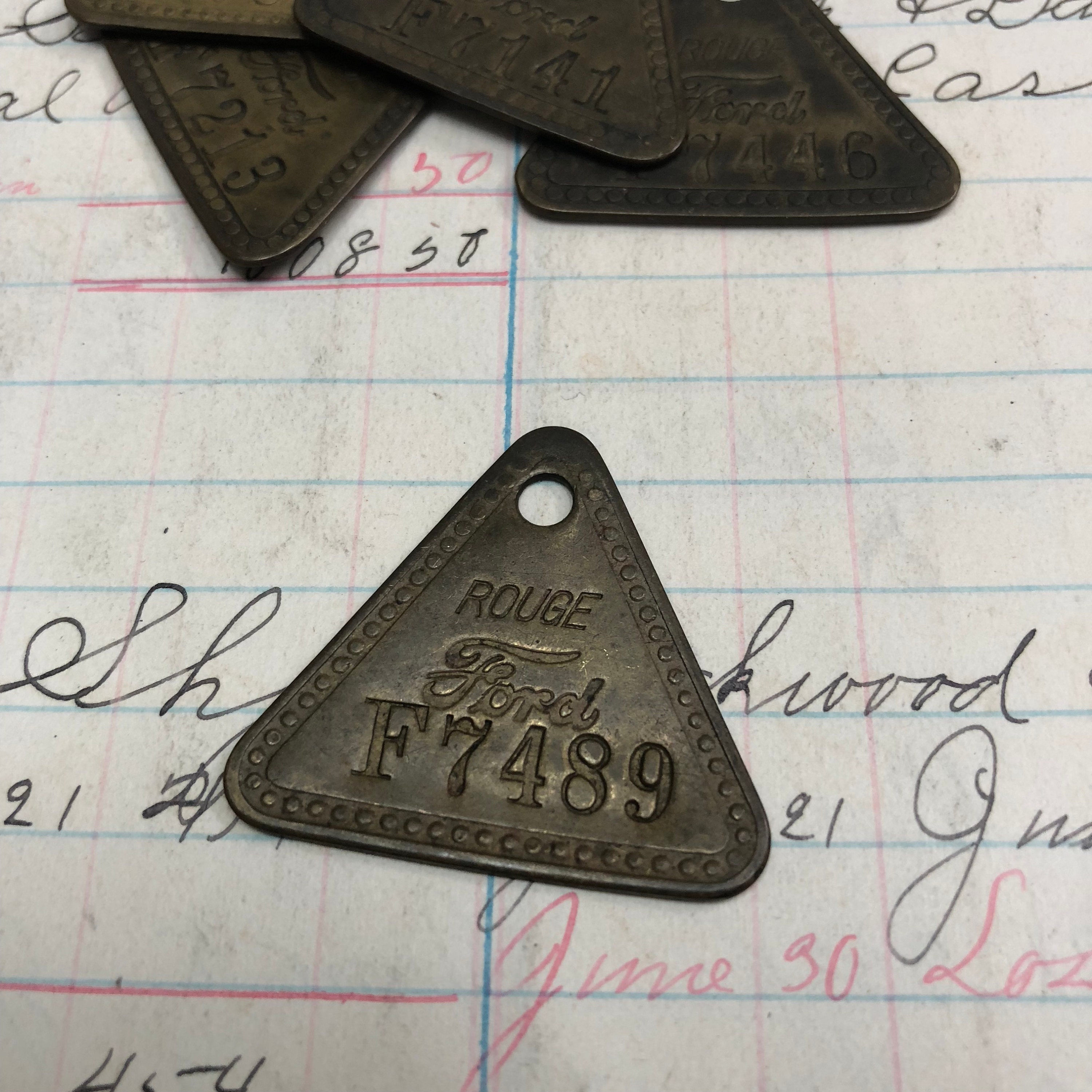 Vintage brass Ford tool tag authentic auto brass key fob | Etsy