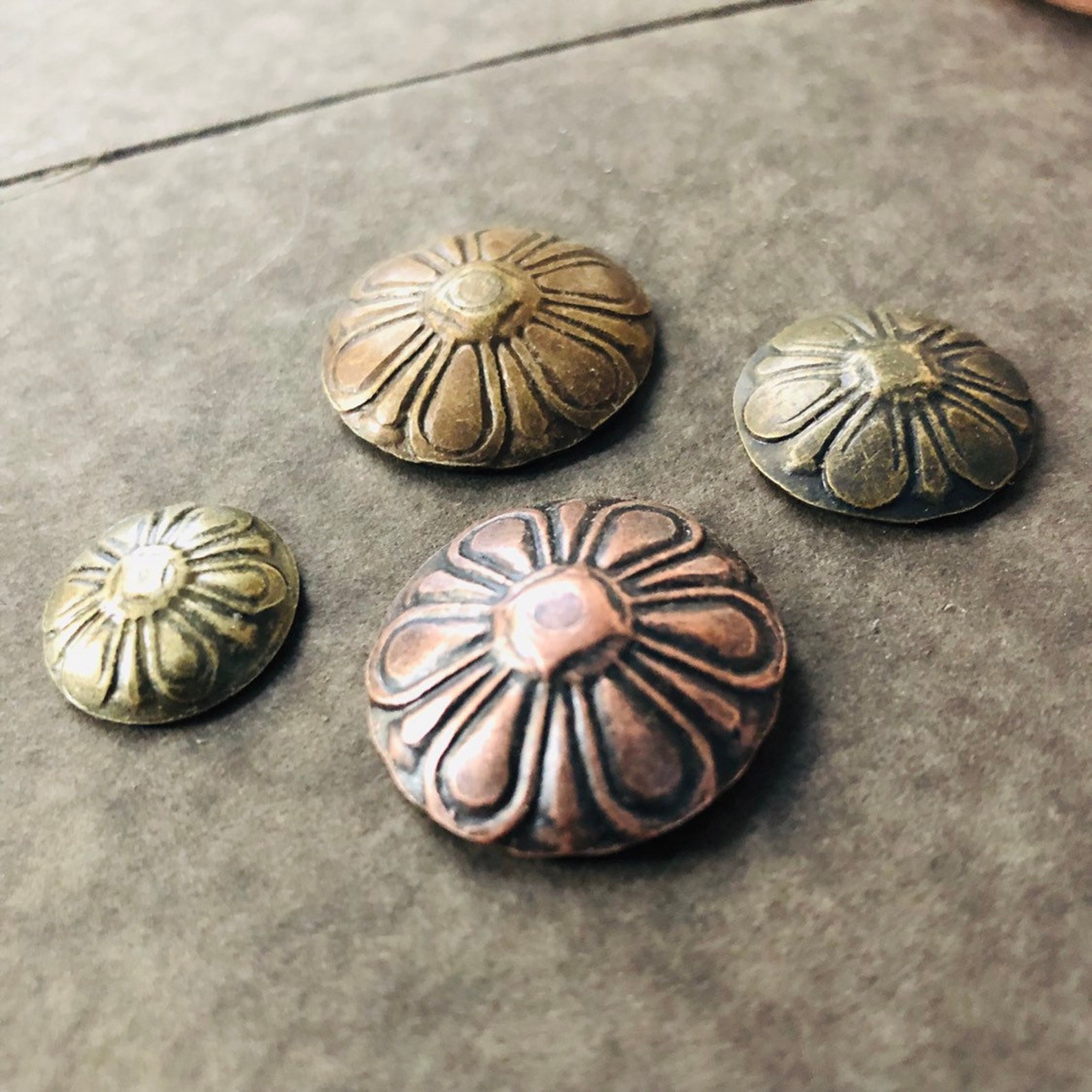 Qty 5 - Large Decorative Clavos Nails - Brass and Copper Nails ...