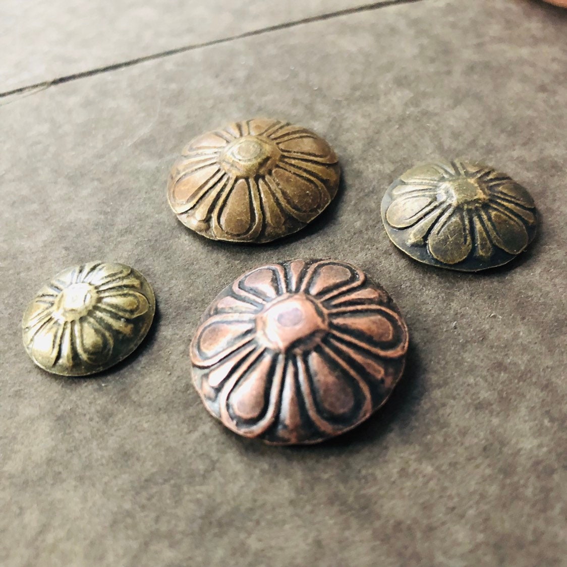Qty 5 - Large Decorative Clavos Nails - Brass and Copper Nails ...