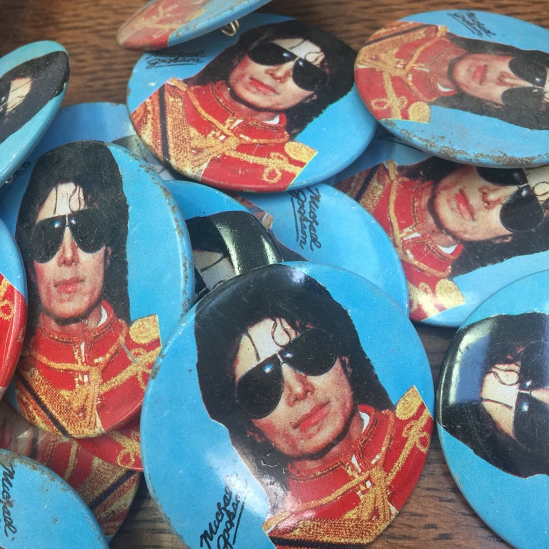Vintage 1980's Michael Jackson button retro pop 80's | Etsy