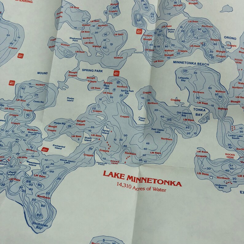 Vintage Paper Map - 1980's Ron Schara's Fishing Guide -MN Twincities ...