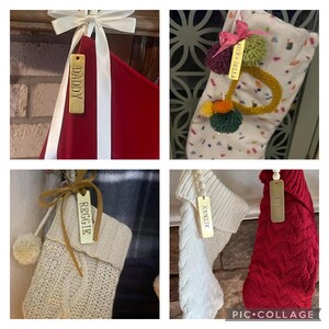 Brass Stocking Tags - Hand Stamped Metal Name Tags - Name Labels ...