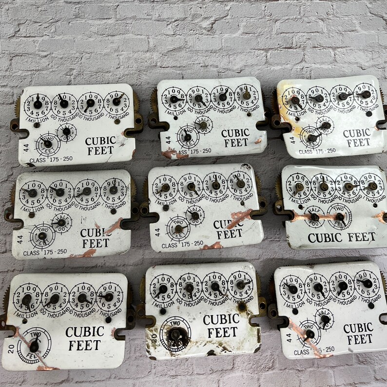 Porcelain Enamel Gas Meter With Working Dials and Gears | Etsy