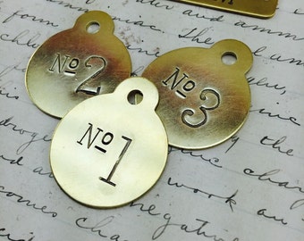 Hotel Room Number and Key Brass Tags Set Custom Hand Punched - Etsy