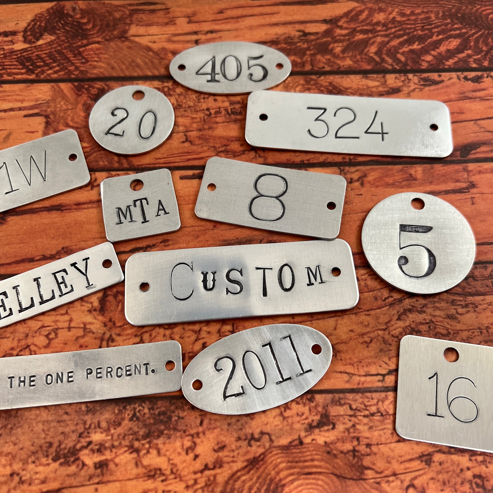 Custom Hand Punched Aluminum Tag Hand Stamped Key Tag Key - Etsy