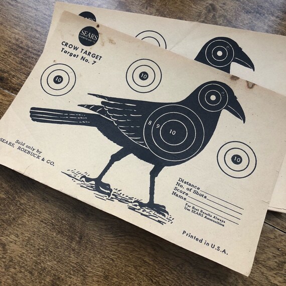 Vintage Sears Crow Target Paper Target No. 7 Sears Roebuck - Etsy