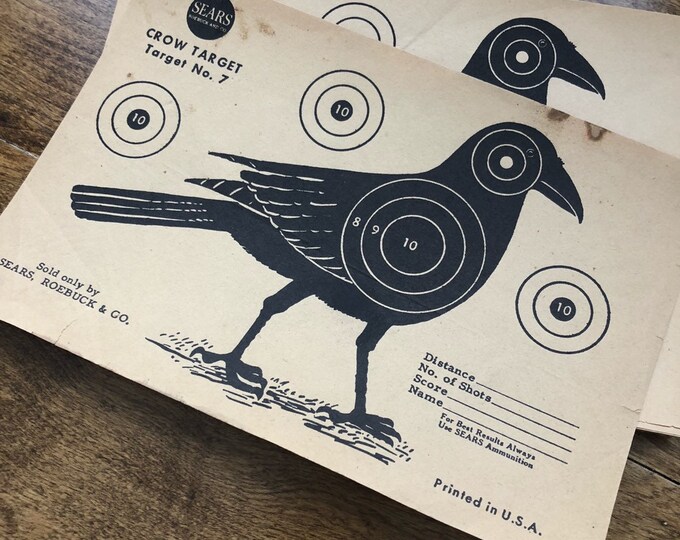Vintage Sears Crow Target - Paper Target No. 7 - Sears Roebuck Shooting ...