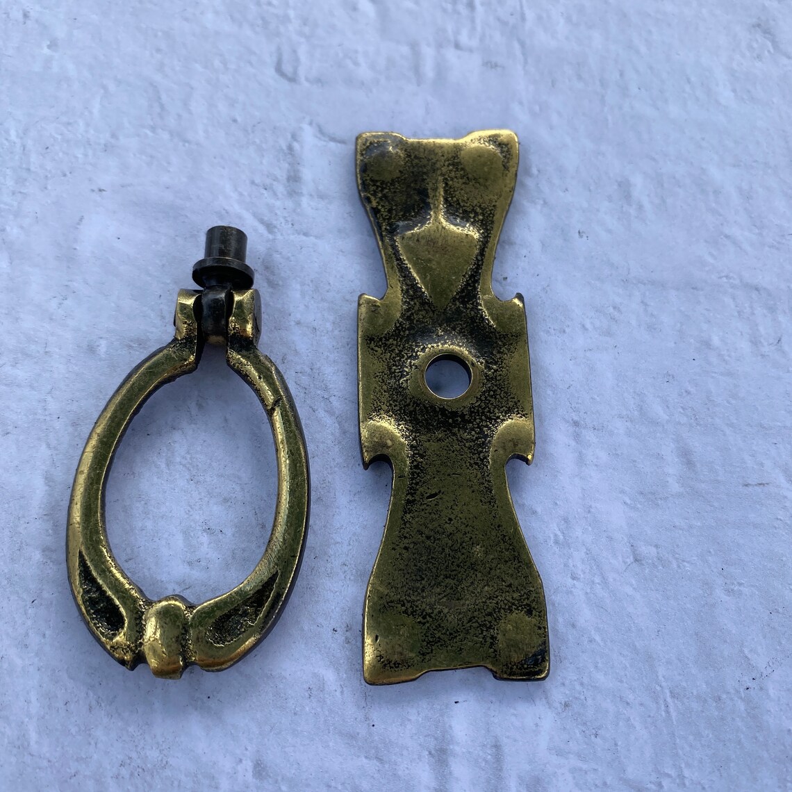 Vintage Brass Drawer Pull - With Keyhole -door Pull - Antique Drawer ...