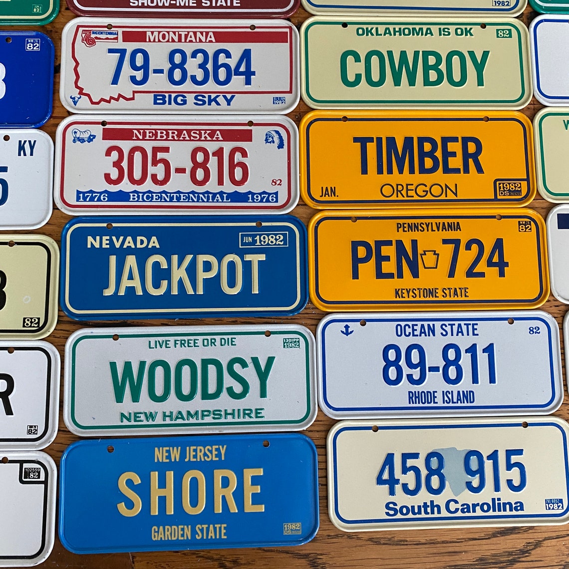 Vintage 1982 Bike License Plates - Choose Your State - Bike Plate ...