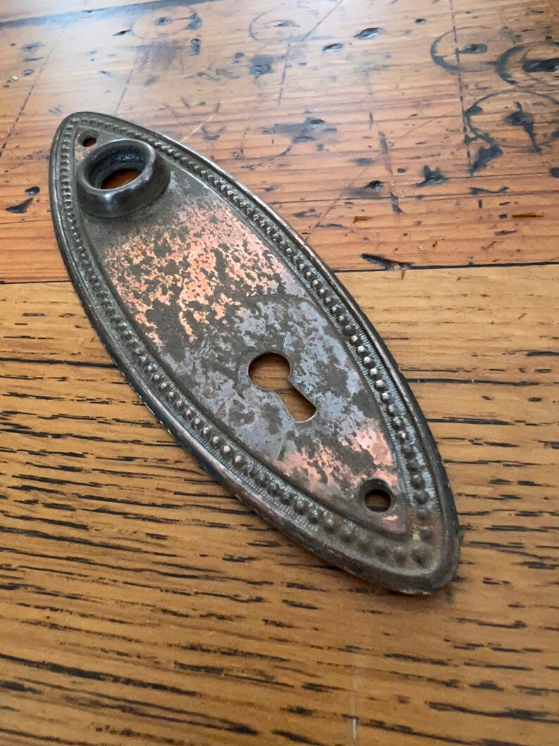 Vintage Door Plate Knob Back Plate Keyhole Escutcheon - Etsy