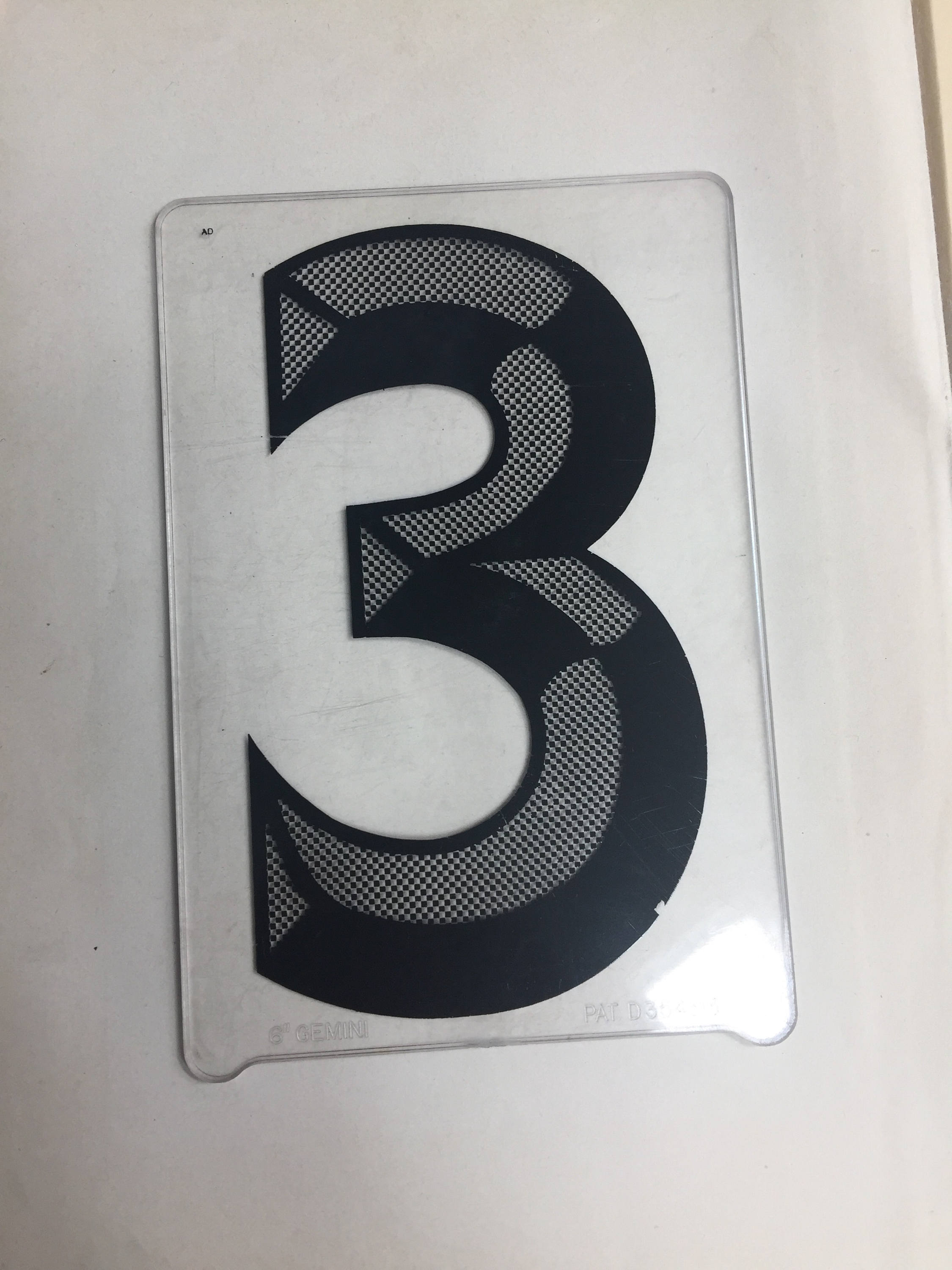 Clear plastic number 3 – Plexiglas number - Black marquee letter ...