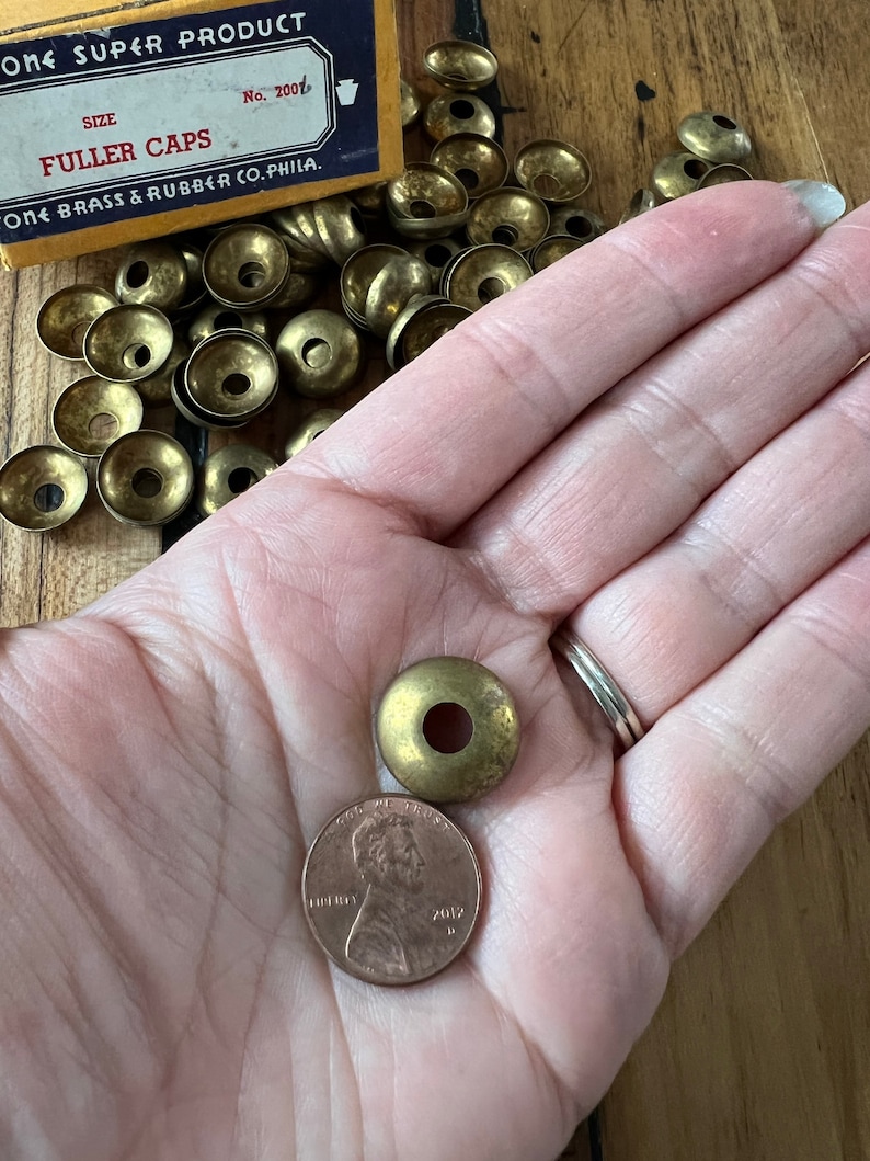 Set of 100 Antique Brass Screw Caps Vintage Furniture - Etsy