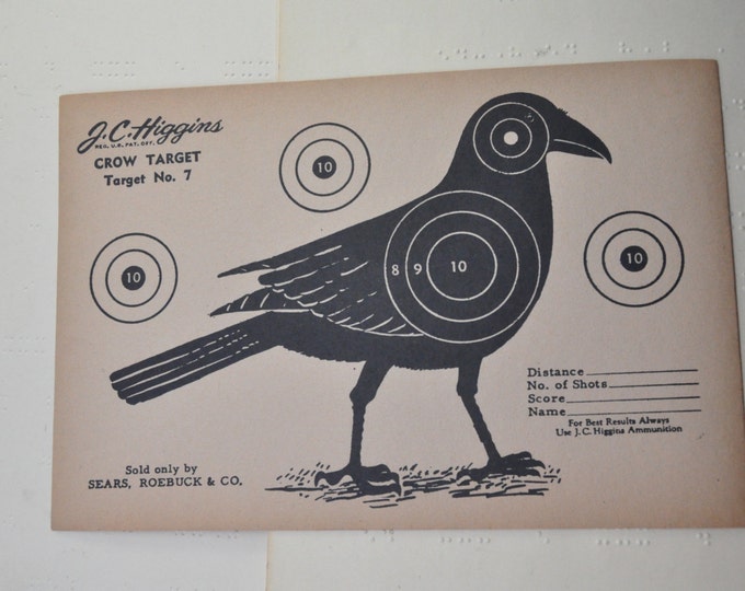 Vintage J.C. Higgins Crow Target Paper Target No. 7 Sears - Etsy