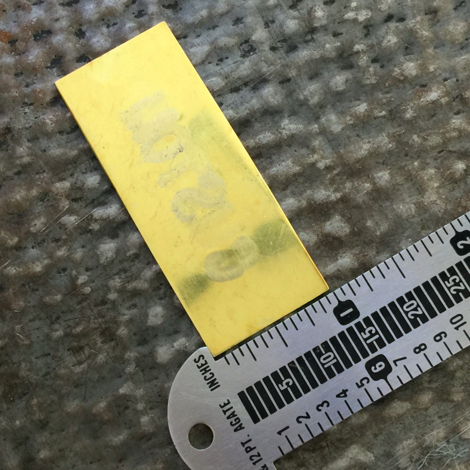 Custom hand punched rectangle brass tag - Hotel Room number Tags ...