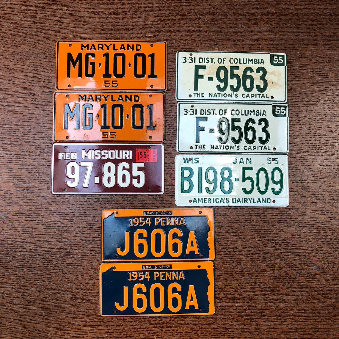 Vintage 1955 Bike License Plates Choose Your State Bike - Etsy