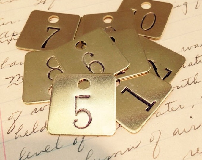 Custom Hand Stamped Old English Round Brass Tag Handmade - Etsy