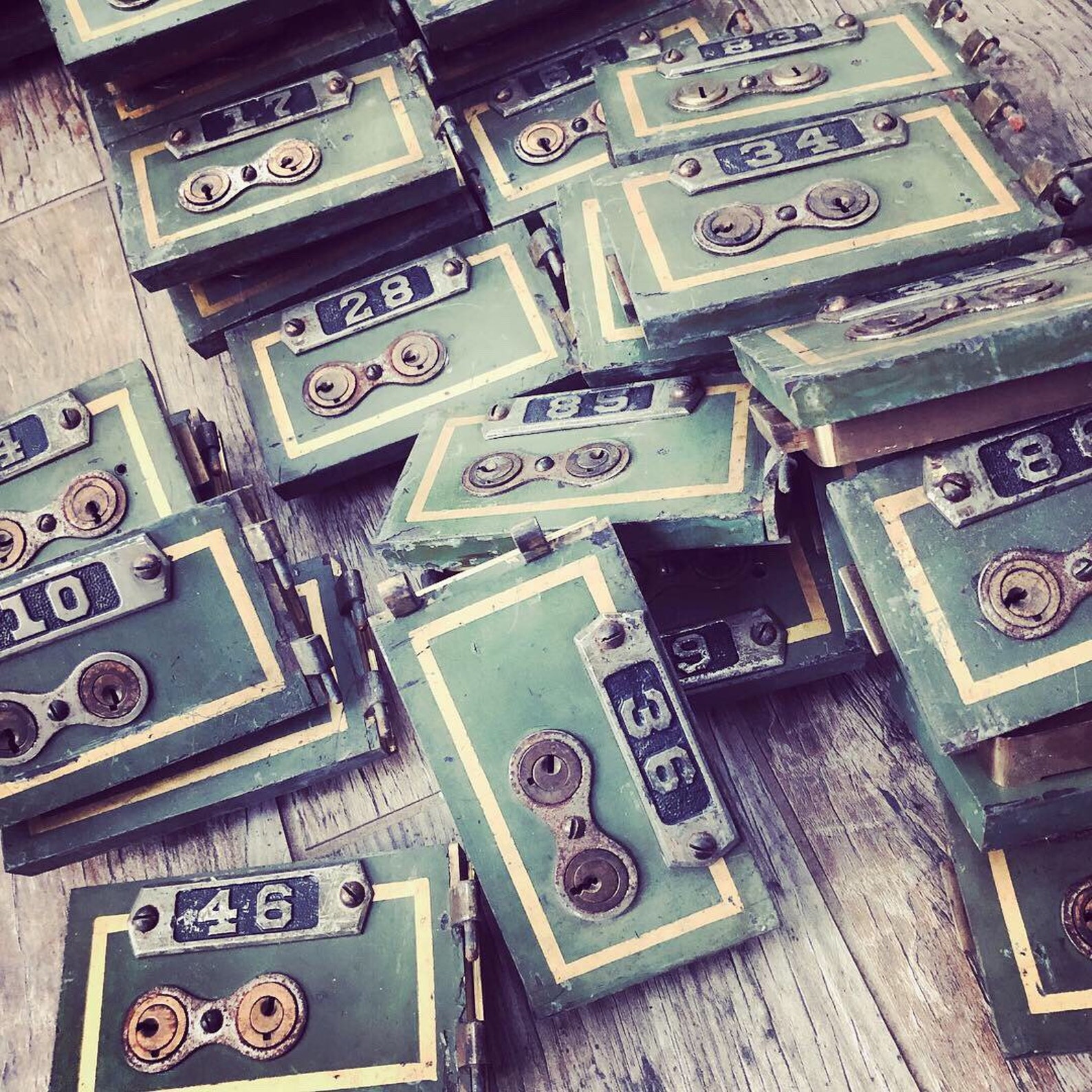 200s Antique Numbered Safe Deposit Box Doors - Post Office Box Number ...