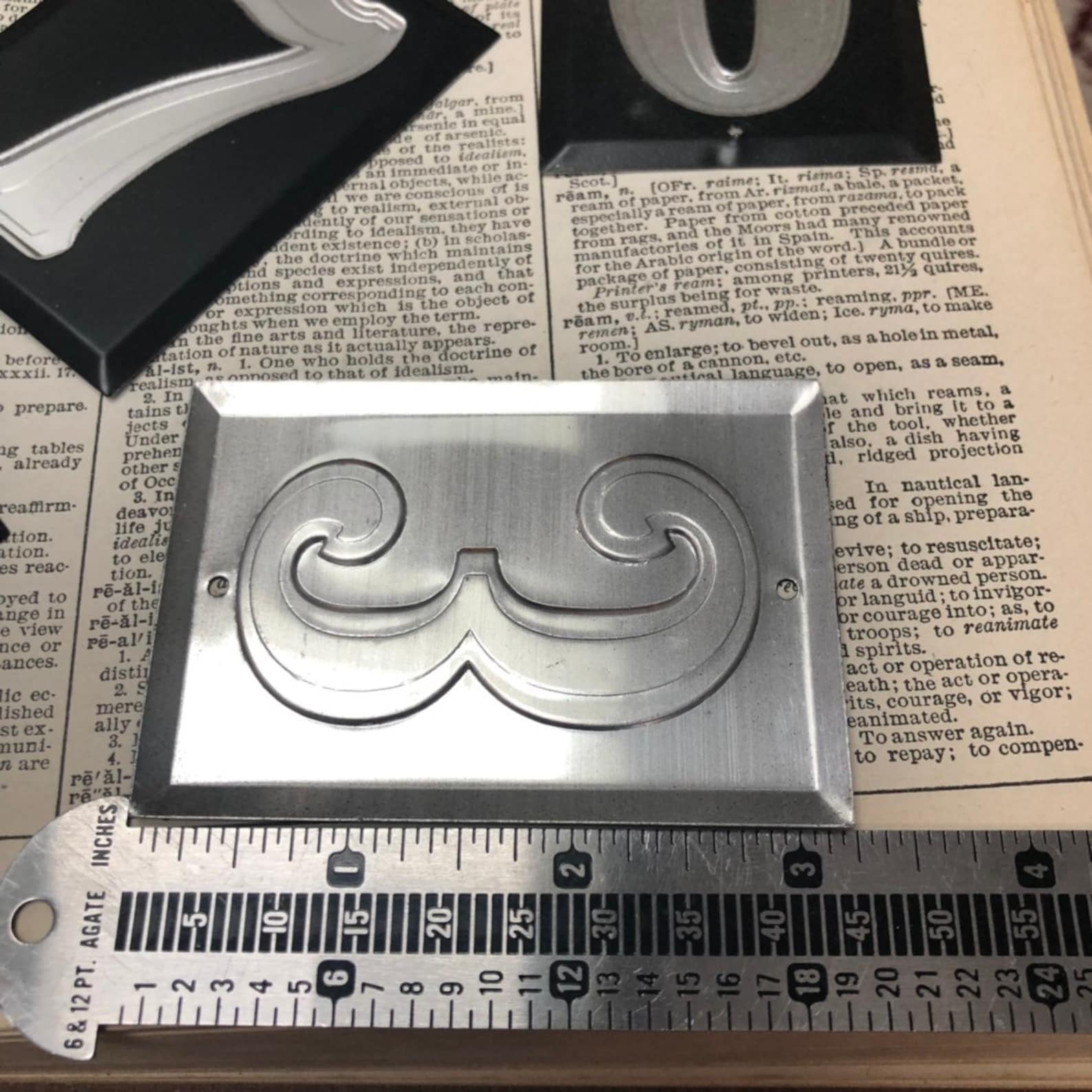 Industrial metal numbers 3 small vintage metal numbers | Etsy