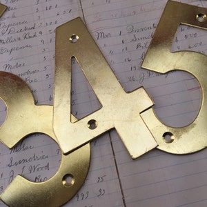 Vintage House Numbers - Brass House Number - Salvaged Address Number ...