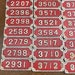 Vintage Fire Box Numbers Red Tags Metal Tag Favorite Numbers Industrial ...