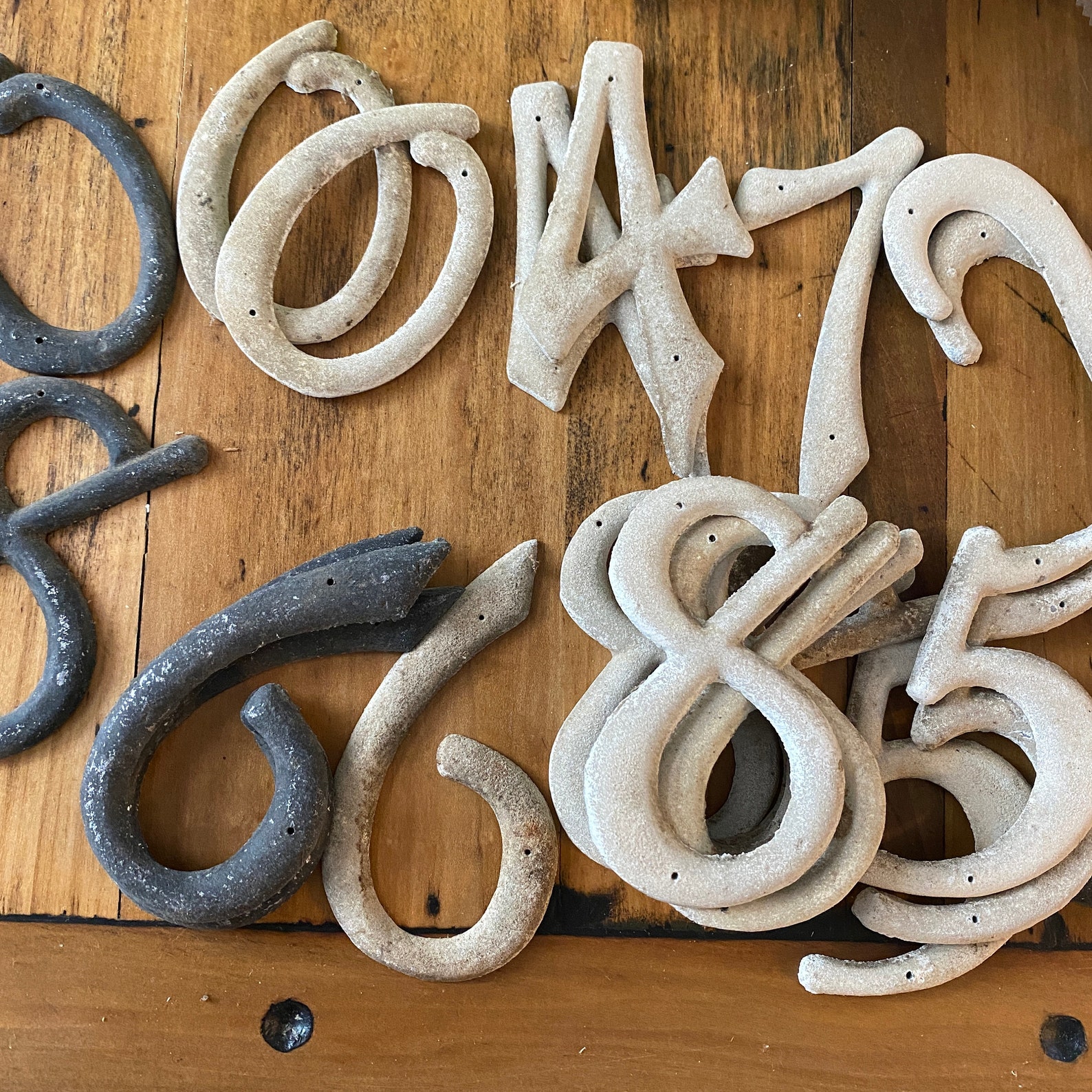 Vintage Reflective Metal Number - Heavy Cast Aluminum Letter - Address ...